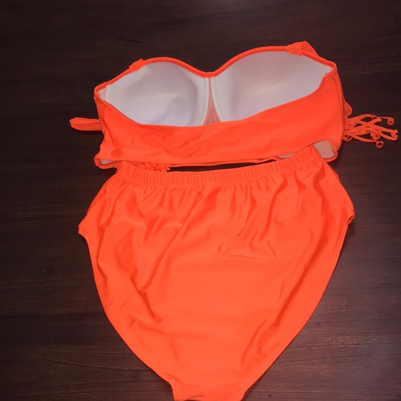 Neon Orange | Swim | Neon Hot Orange Xxxl Bikini Straplessneckunderwire ...